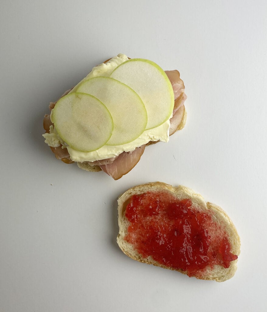 Ham and Brie Sandwich with A Sweet Apple Twist - Framed Cooks