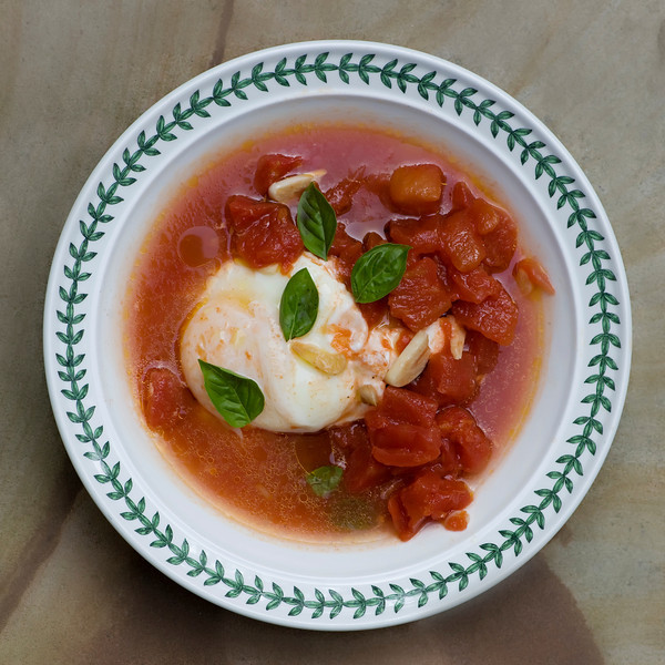 Tomato Soup With Poached Eggs Framed Cooks