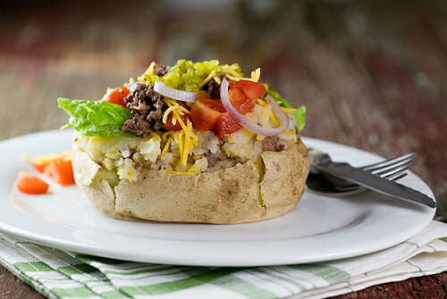 Cheeseburger Baked Potatoes - Framed Cooks