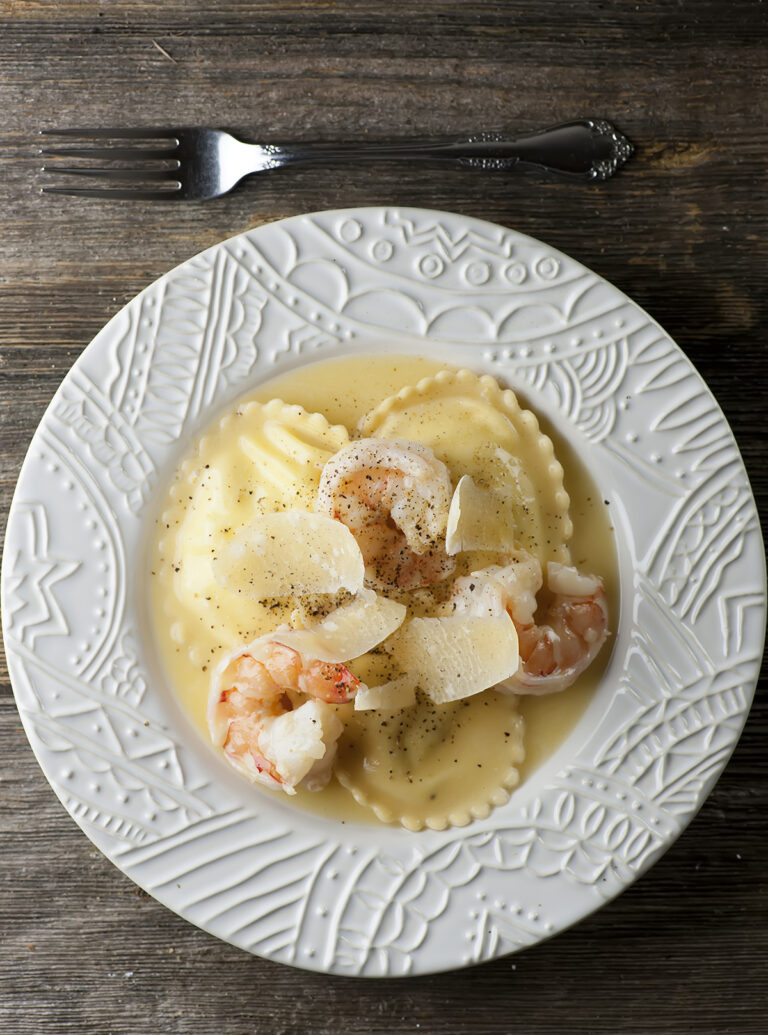 Shrimp Scampi Ravioli - Framed Cooks