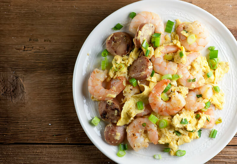 Shrimp and Sausage Scramble - Framed Cooks
