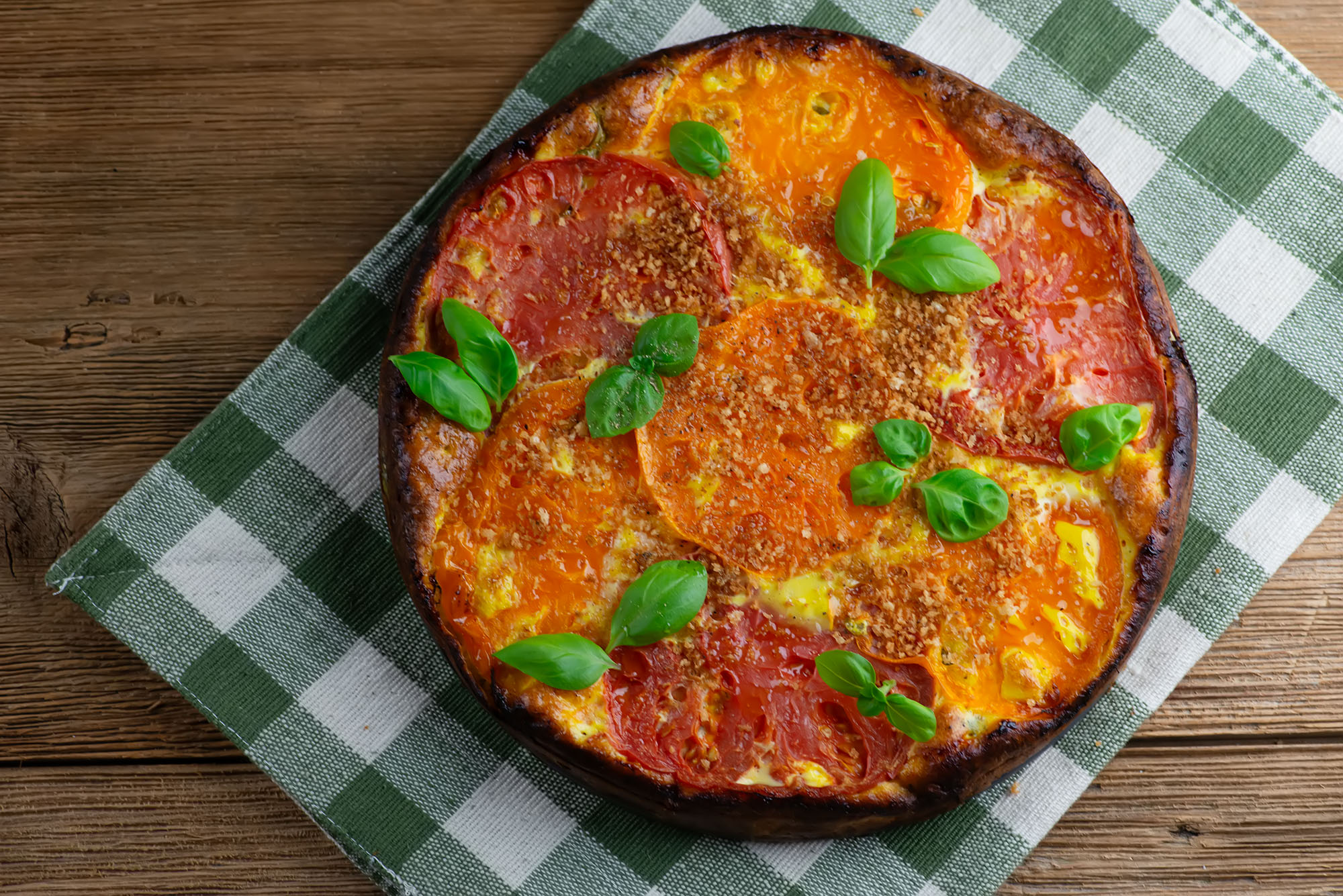 Crustless Tomato Ricotta Tart - Framed Cooks