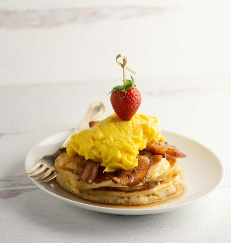 Bacon and Egg Pancakes - Framed Cooks